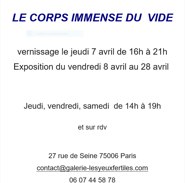 Galerie « Les Yeux Fertiles Exposition Bernard Saby 8 au 28 Avril 2022 ...