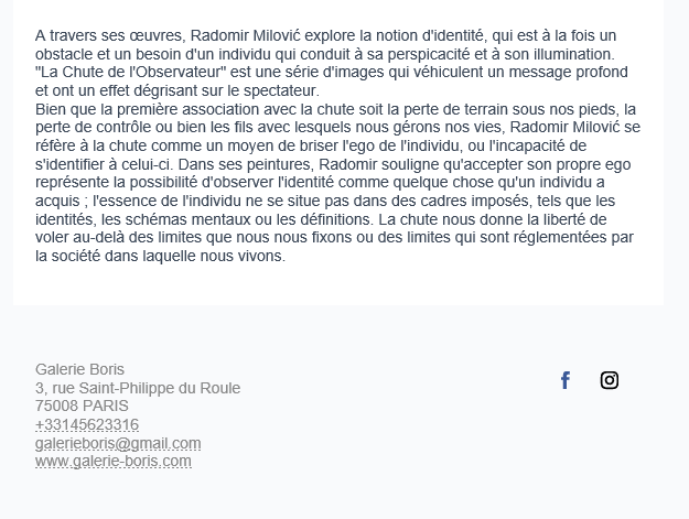 Galerie BORIS exposition : Radomir MILOVIC | Artetcommunication's Blog