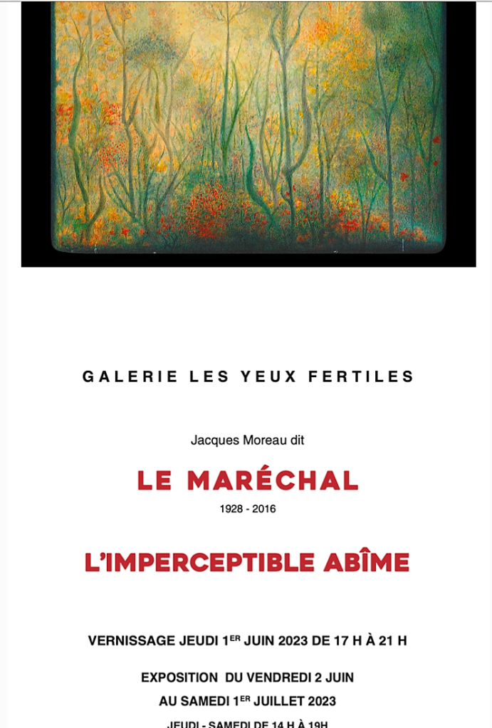 Galerie – Les Yeux Fertiles – exposition Jacques Le Marechal L’Imperceptible Abîme. Le 1er Juin ...